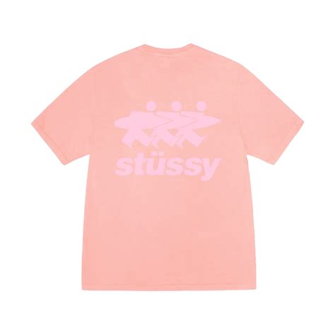 스투시 서프워크 피그먼트 다이드 티셔츠 코랄 Stussy Kream