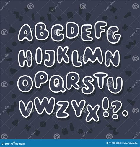 Vector Bubble Outline Letters Stock Vector Illustration Of Creative
