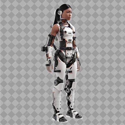 Teenage Girl Bionic With Athletic Form Prosthetic Limbs Enha Isolated