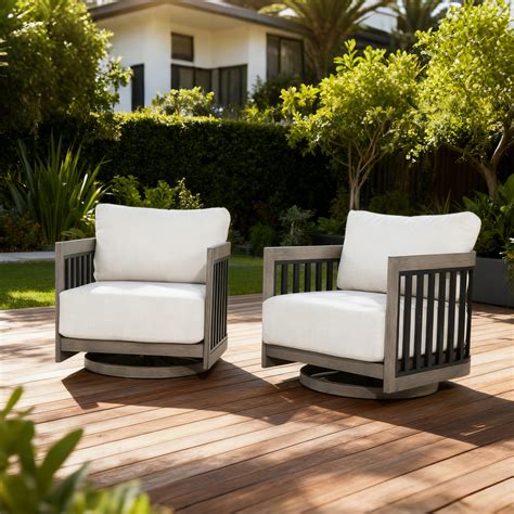 Peak Home Furnishings Sereno Patio Aluminum Club Swivel Chair Lounge
