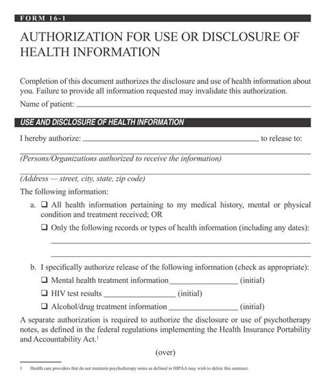 Free Medical Records Release Authorization Forms Hipaa