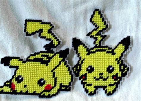 Plastic Canvas Pikachu Plastic Canvas Crafts Plastic Canvas Patterns Canvas Crafts