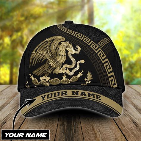 Personalized Mexico Gold Baseball Cap Custom Adjustable 3d Printed