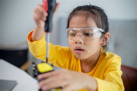 Stem Education Concept Asian Students Learn At Home By Coding Robot