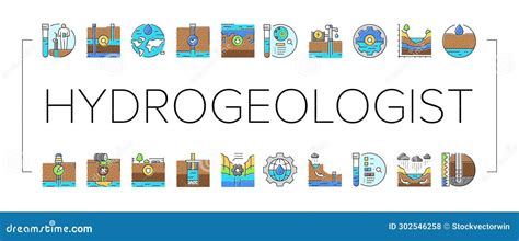 Hydrogeologist Industrial Seamless Pattern Vector