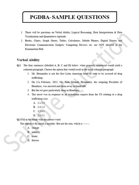 Pgdba Sample Pdf Cognitive Science Behavioural Sciences