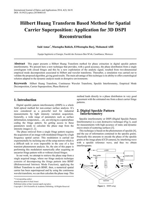 pdf hilbert huang transform based method for spatial carrier