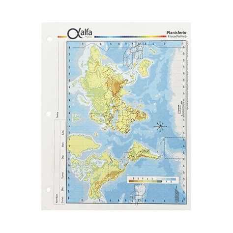 Mapa Nº 3 Físico Político Planisferio Simple