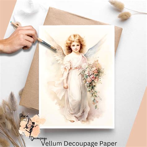 Angel 1 Decoupage Paper Us Letter Size Shipped To You Etsy