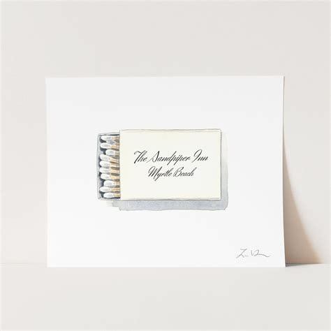 Personalized Matches Art Print The Perfect Match Art Custom Matchbook
