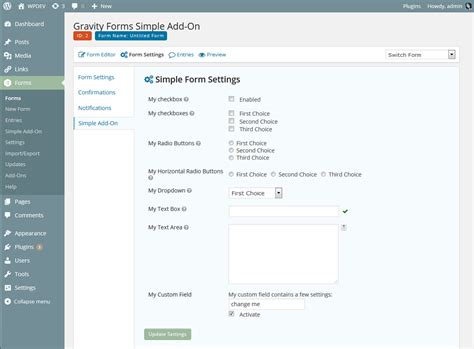 GFAddOn Gravity Forms Documentation