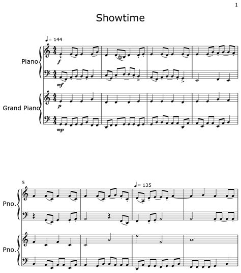 Showtime Sheet Music For Piano