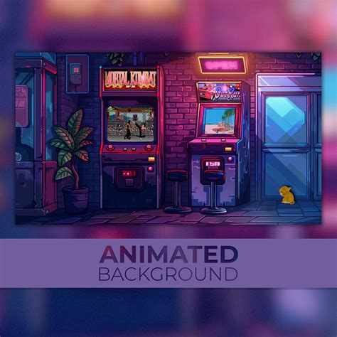 Animated Background 90s Arcade Game Machine Retro Games Neon Play