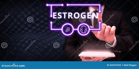 Hand Writing Sign Estrogen Business Showcase Group Of Hormones Promote