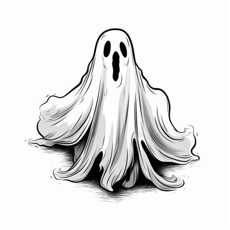Premium Vector A Drawing Of A Ghost With A Ghost On It