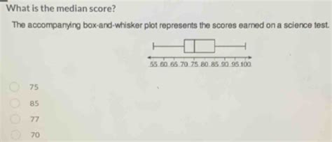 What Is The Median Score The Accompanying Box And Whisker Plot
