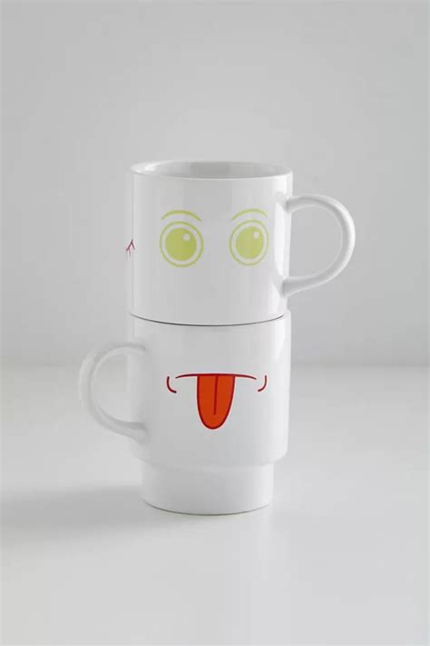 Face Stacking Mug Set Of 2 Urban Outfitters