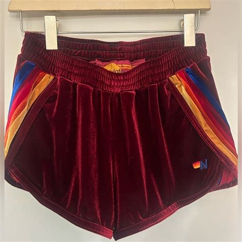 Aviator Nation Shorts Aviador Nation Velour Jogger Short Red Size