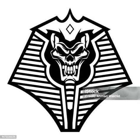 파라오 두개골 벡터 삽화 이집트 미라 해골 엠블럼과 그래픽 디자인을 위한 고대 이집트 역사와 신화 개념 개념에 대한 스톡 벡터 아트 및 기타 이미지 Istock