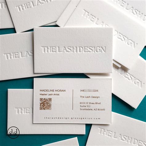 Debossed Cotton Business Cards 45pt Deboss And Gold Foil Matte 기프트