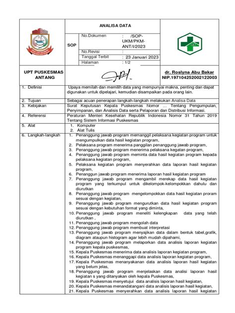 Sop Analis Data Pdf