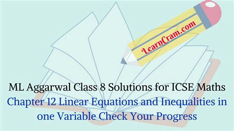 Ml Aggarwal Class 8 Solutions For Icse Maths Chapter 12 Linear