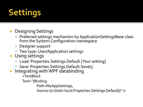 Lesson 09 Resources And Settings In WPF PPTX