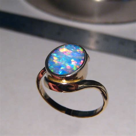 Australian Opal Ring 14k 8453 Real Opal Jewelry Australia