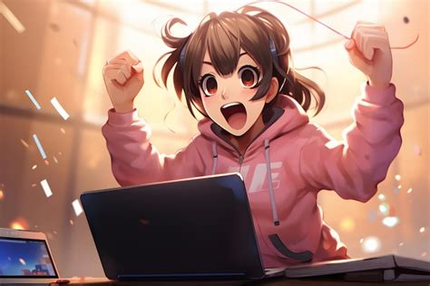 Premium Ai Image Anime Gamer Girl