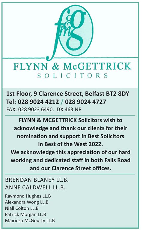 Best Of The West Personalised Service At Flynn And Mcgettrick Solicitors