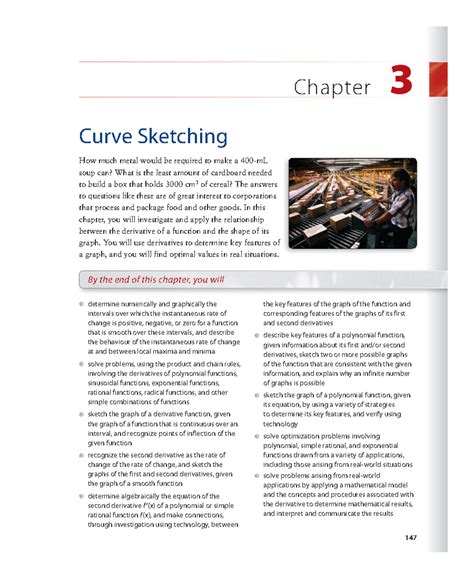 Ch03 Curve Sketching Calculus 147 Chapter 3 Curve Sketching How Much Metal Would Be Required