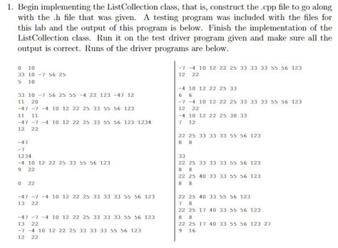 1 begin implementing the listcollection class that
