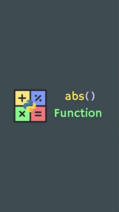 Abs Function In Python Programming Coding Python Youtube