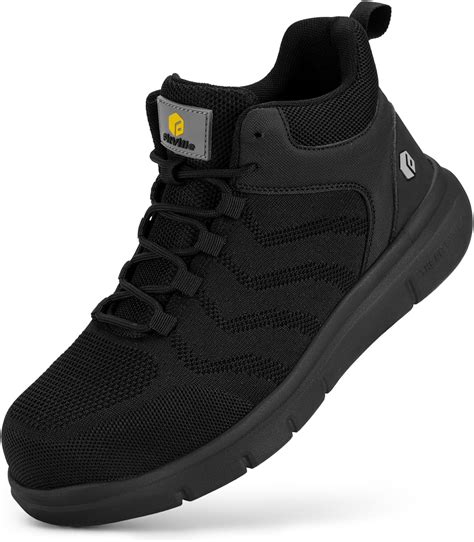 Fitville Safety Shoes For Men Steel Toe Shoes Wide Work Boots For Men