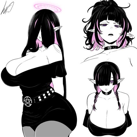 Lughost Nocturna Eonbound Absurdres Highres 1girl Angel Black