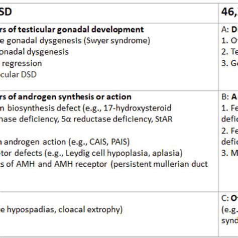 The Nomenclature For Classifying Dsd Adapted From Hughes Et Al 2006