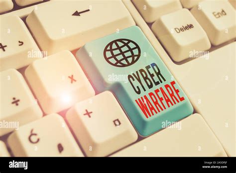 Word Writing Text Cyber Warfare Business Photo Showcasing Virtual War Hackers System Attacks