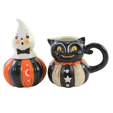 Tabletop Ghostcat Sugar And Creamer Dolomite Halloween Johanna Parker