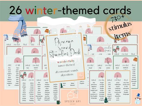 Speech Therapy Articulation Deck Articulation Cards Winter Theme