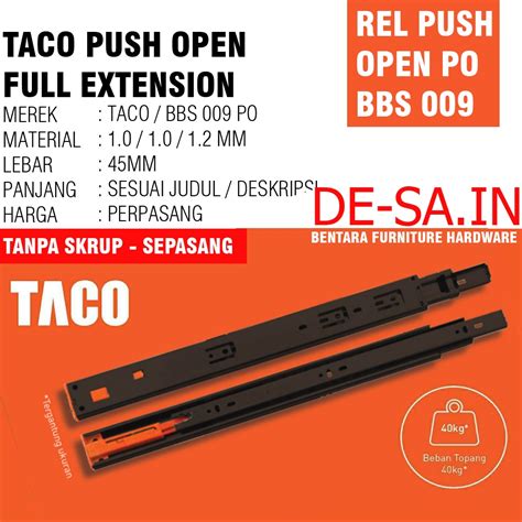 Jual 30 Cm Taco Rel Laci Bbs 09 Po Rel Laci Double Track Push Open