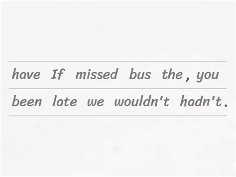 Third Conditional Unjumble