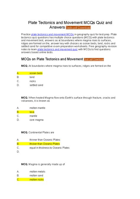 Plate Tectonics Article With Questions At Mary Langan Blog