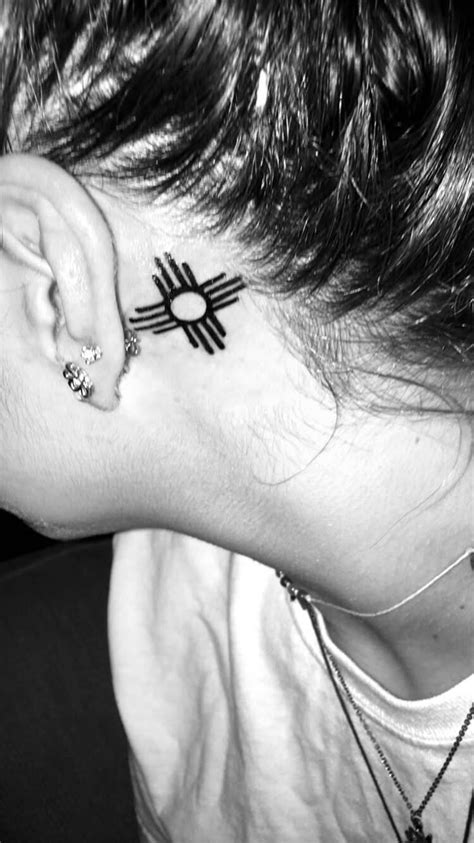 Native American Sun Tattoo Native Tattoos Behind Ear Tattoos