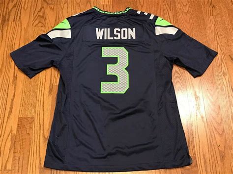 Russell Wilson 3 Nfl Nike On Field Seattle Seahawks Mens Jersey Size