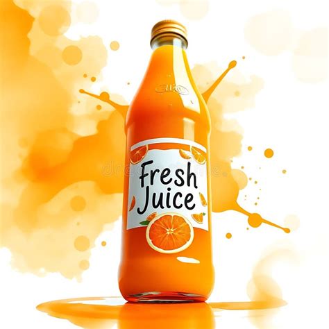 Orange Juice Bottle With Artistic Background Stock Image Image Of