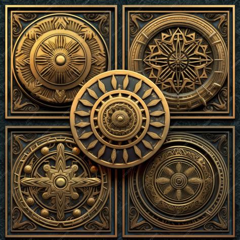 Premium Ai Image Golden Mystical Cosmos Compass Planet Tarot Card Constellation Navigation