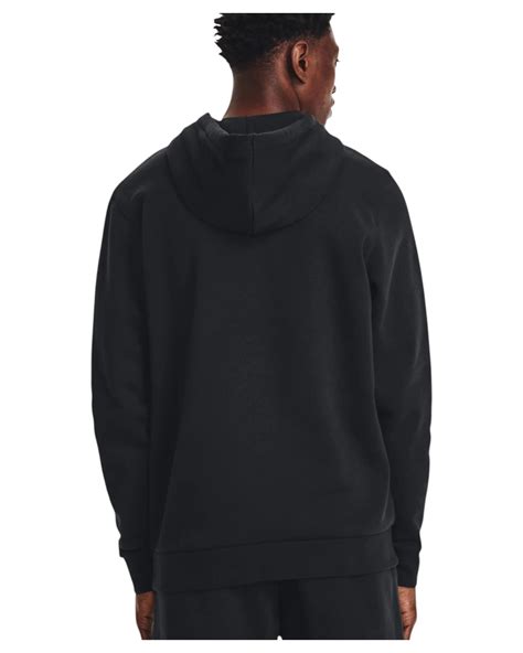 Under Armour Mens Icon Essential Fleece Black White Hoodie Kmart