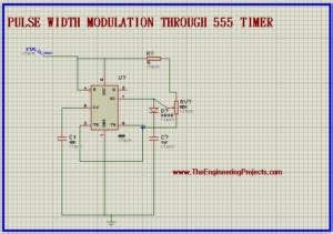 Pulse Width Modulation Using 555 Timer In Proteus Timer Electronics Hacks Electrical Panel