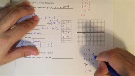 Graphing Quadratics In Standard Form Answer Key Youtube