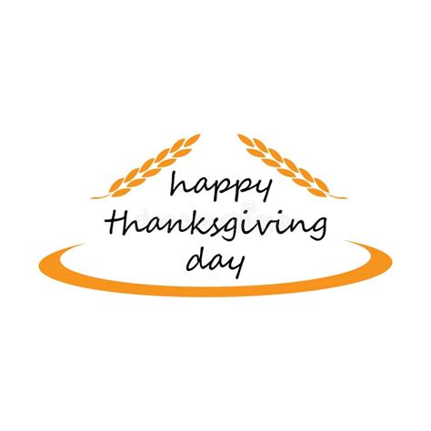 Happy Thanksgiving Day Logo Design Illustration Template Stock Vector